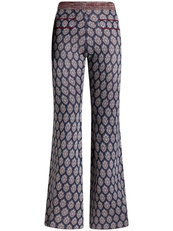 Etro Jacquard-pattern Knit Trousers - Blue