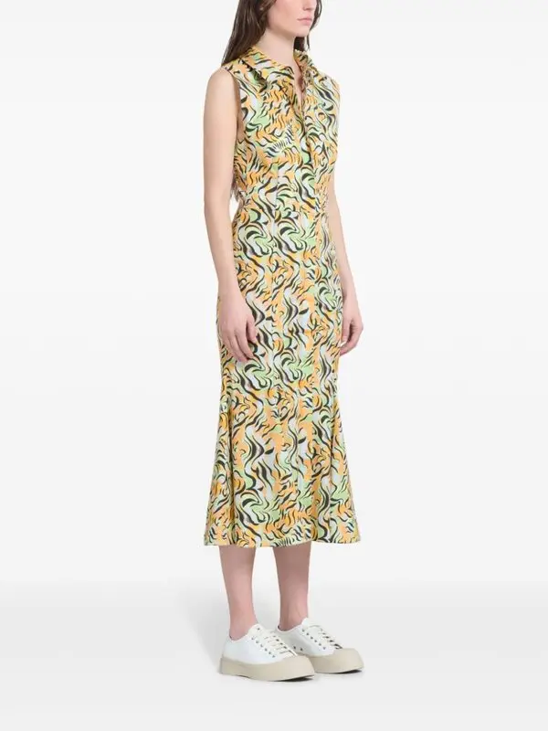 Marni Floral-print Midi Shirt Dress