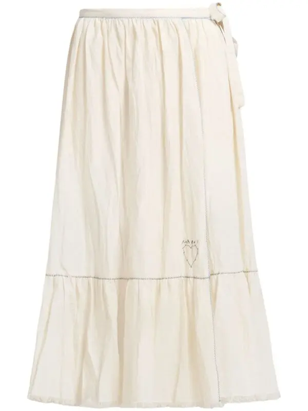 Marni Logo-embroidered Cotton Midi Skirt