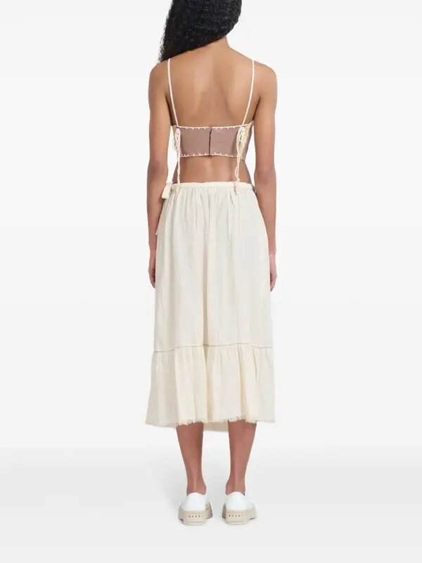 Marni Logo-embroidered Cotton Midi Skirt