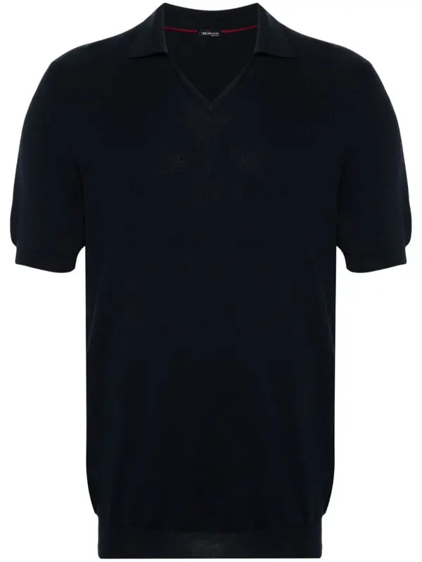 Kiton Fine-knit Cotton Polo Shirt - Blue