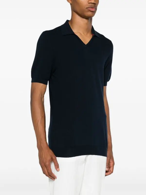 Kiton Fine-knit Cotton Polo Shirt - Blue