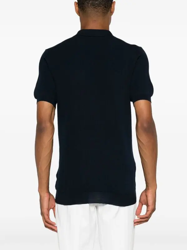 Kiton Fine-knit Cotton Polo Shirt - Blue
