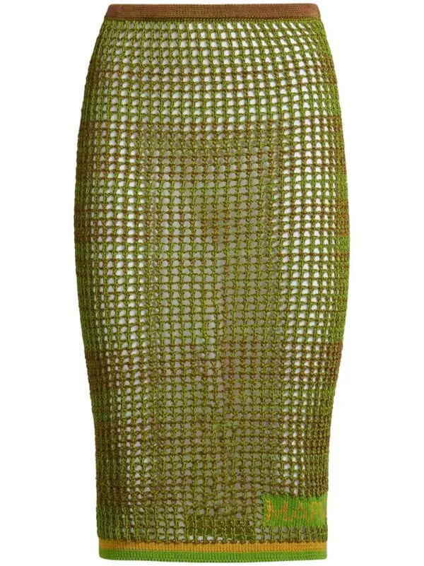 Marni Open-knit Cotton Midi Skirt