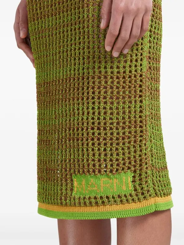 Marni Open-knit Cotton Midi Skirt