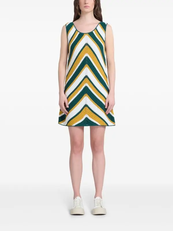 Marni Striped Knitted Mini Dress - Green