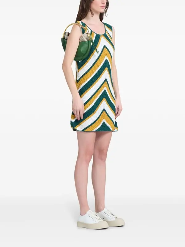 Marni Striped Knitted Mini Dress - Green