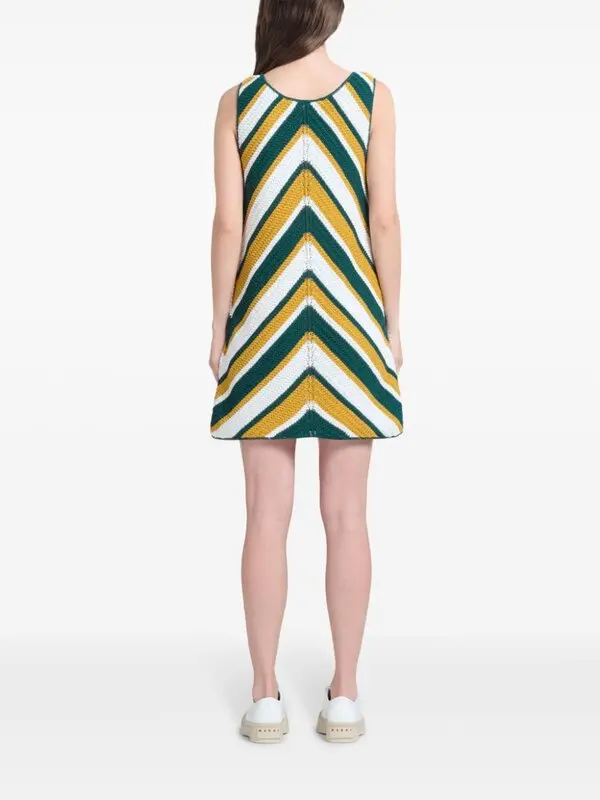 Marni Striped Knitted Mini Dress - Green