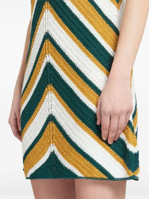 Marni Striped Knitted Mini Dress - Green