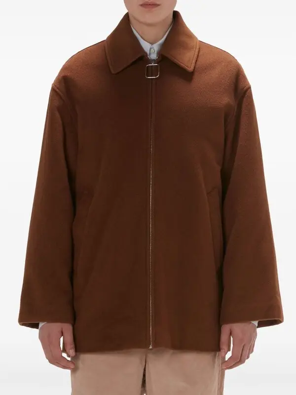 JW Anderson Logo-appliqué Wool Short Coat