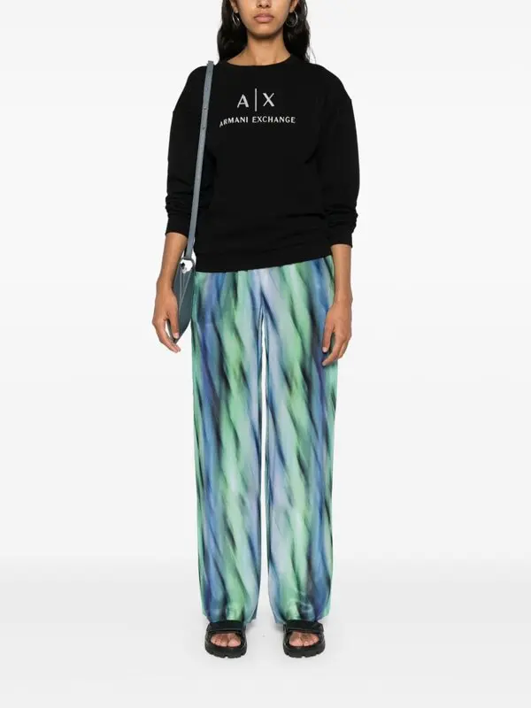 Armani Exchange Abstract-print Lightweight Straight Trousers