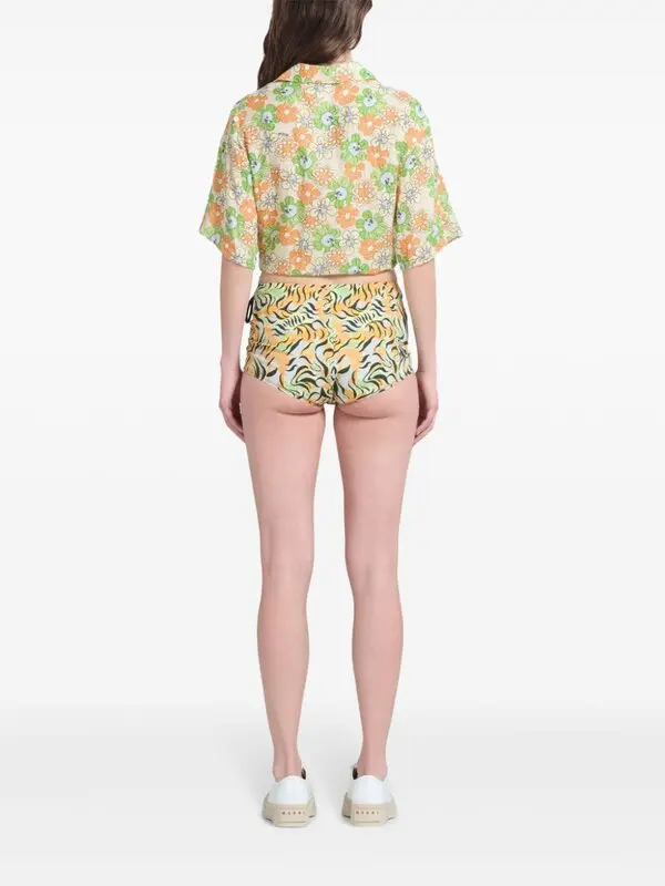 Marni Graphic-print Poplin Mini Shorts
