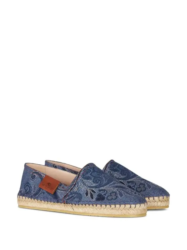 Etro Paisley-print Denim Espadrilles - Blue