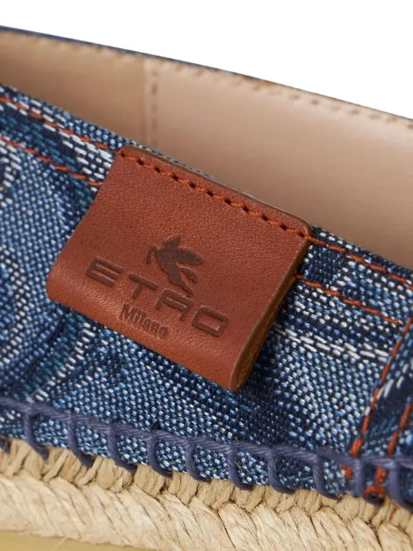 Etro Paisley-print Denim Espadrilles - Blue