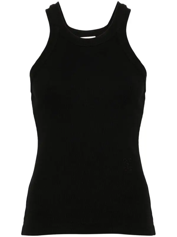 Closed Logo-embroidered Ribbed Tank Top - Black