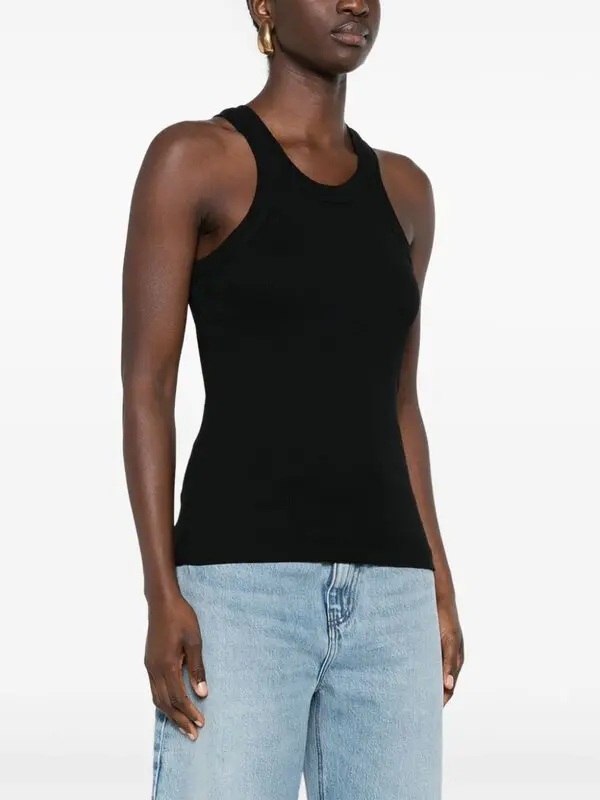 Closed Logo-embroidered Ribbed Tank Top - Black
