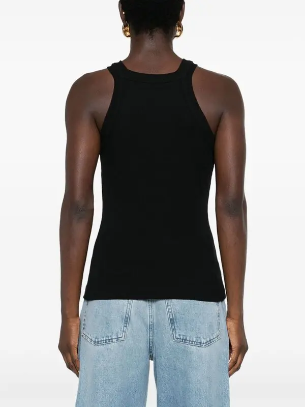 Closed Logo-embroidered Ribbed Tank Top - Black