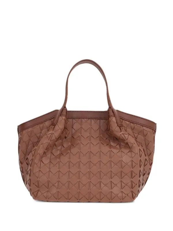 SERAPIAN Mosaico Mini Tote Bag - Brown