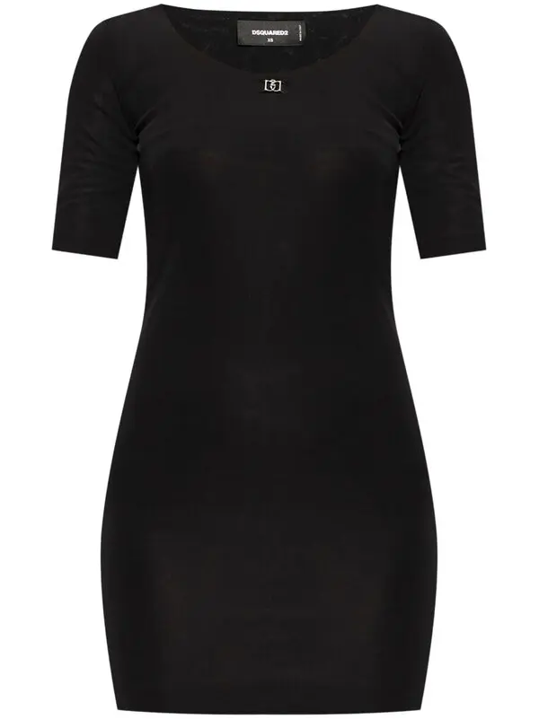 Dsquared2 Logo-plaque Mini Dress - Black