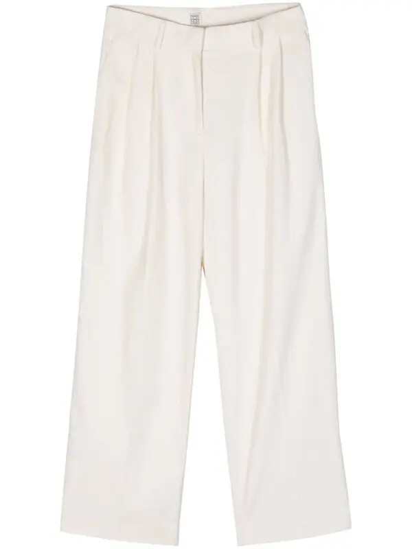 TOTEME High-waist Palazzo Corduroy Trousers - Neutrals