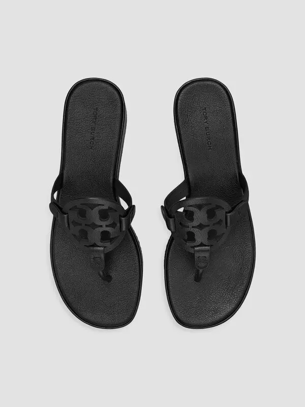 Tory Burch Miller Leather Wedge Sandals - Black