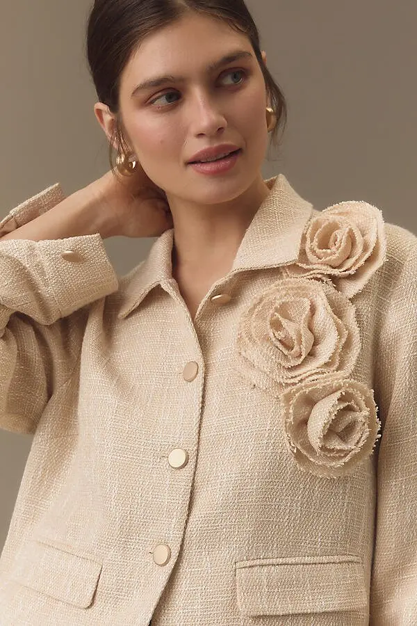 DOLAN LEFT COAST Dolan Textured 3d Rosette Lady Jacket