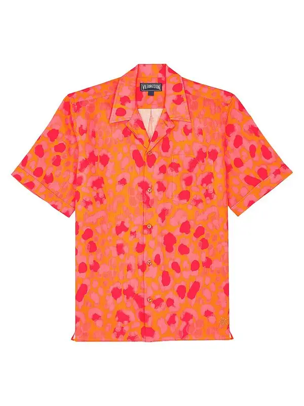 Vilebrequin New Leopard Linen Camp Shirt