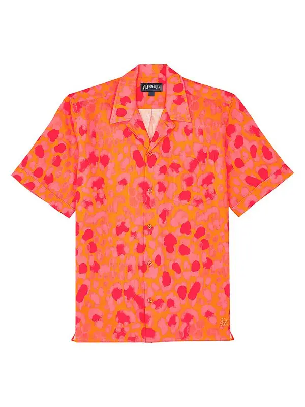 Vilebrequin New Leopard Linen Camp Shirt