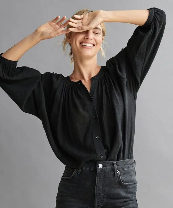 Jenni Kayne Long-sleeve Willow Blouse - Black
