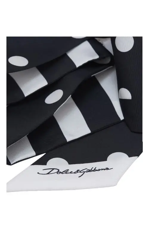 Dolce & Gabbana Polka Dot Stripe Silk Scarf