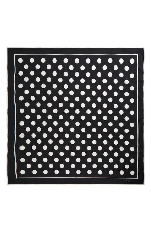 Dolce & Gabbana Polka Dot Square Cotton Scarf - Nero