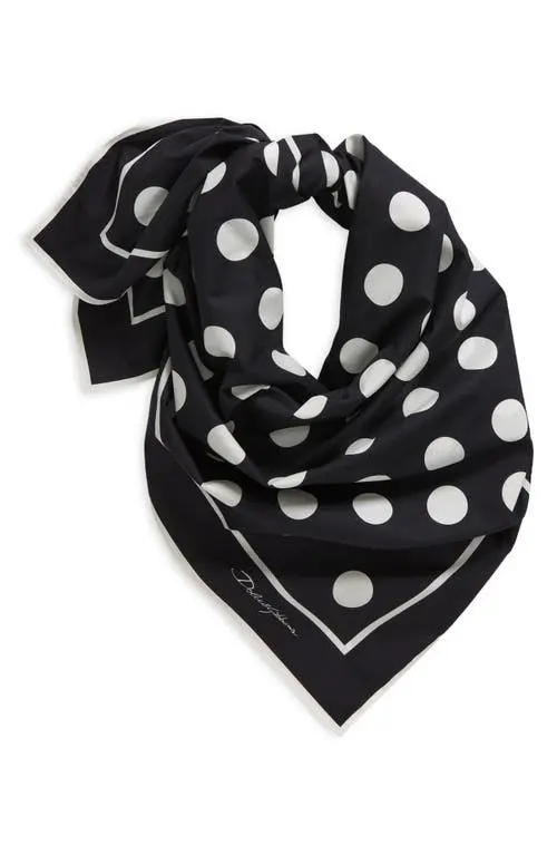Dolce & Gabbana Polka Dot Square Cotton Scarf