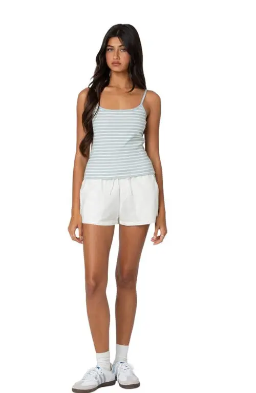 EDIKTED Gretta Stripe Rib Camisole - Light-blue