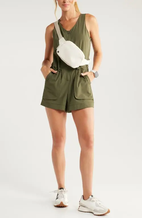 Zella Navigator Short Romper - Olive Night