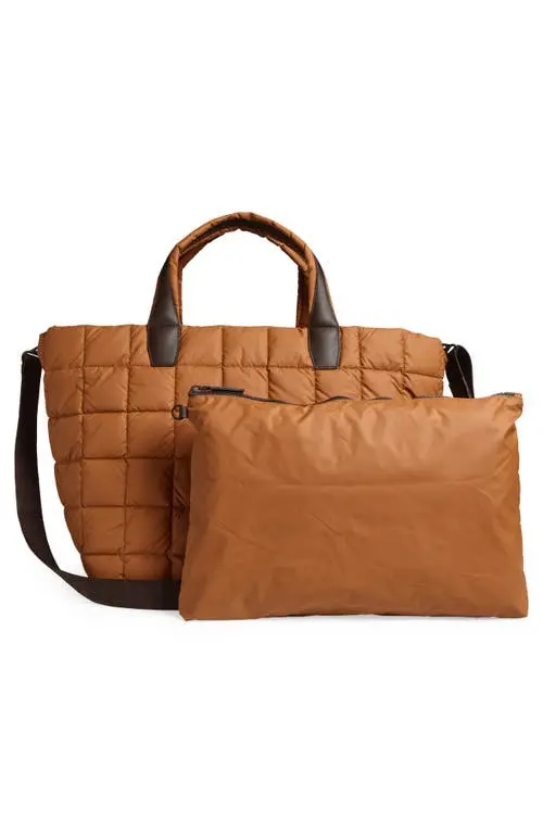 VEECOLLECTIVE Porter Water Repellent Quilted Weekend Bag - Cognac