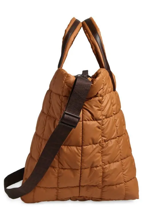 VEECOLLECTIVE Porter Water Repellent Quilted Weekend Bag - Cognac