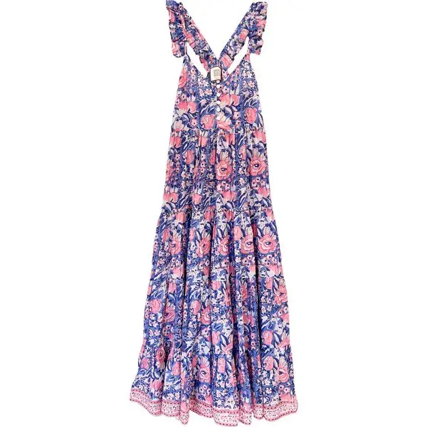 ALICIA BELL Harlow Floral Maxi Sundress - Medium Blue