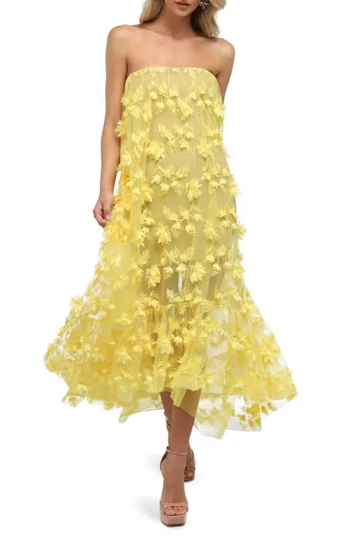 Helsi Athena Strapless Gown In Canary Yellow - 40% Off | Editorialist