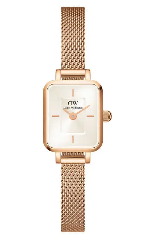 DANIEL WELLINGTON Micromesh Strap Watch - Rose Gold