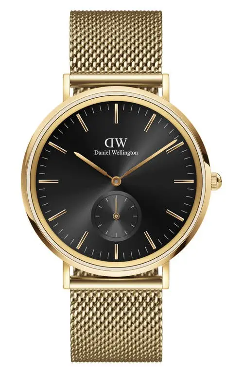 DANIEL WELLINGTON Multi Eye Mesh Strap Watch - Gold