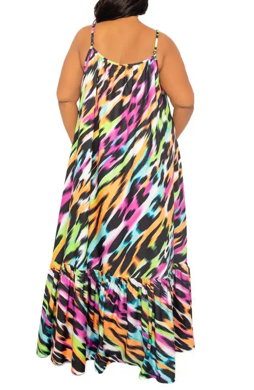 BUXOM COUTURE Animal Print Maxi Dress - Multi