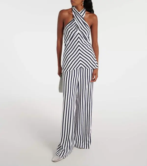 Staud Dawn Striped Halterneck Top