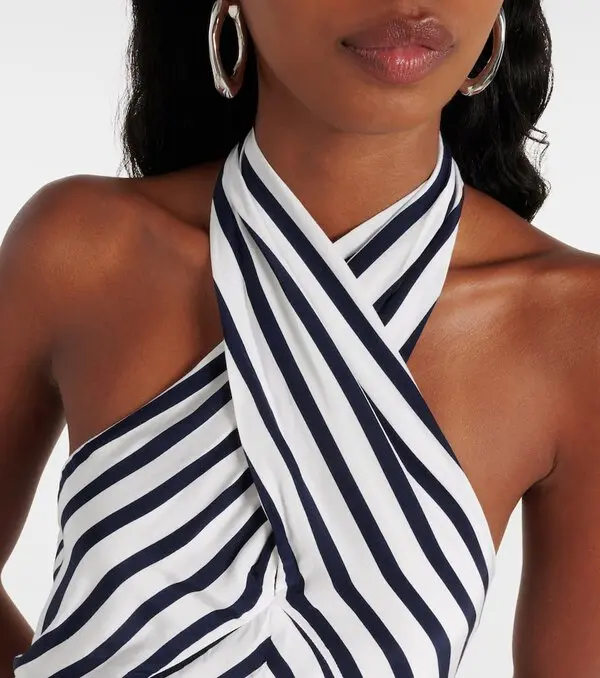 Staud Dawn Striped Halterneck Top