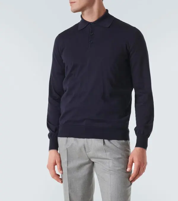 Brunello Cucinelli Cotton Polo Sweater - Blue