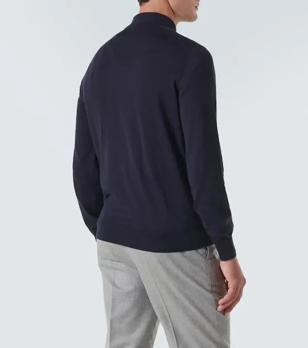 Brunello Cucinelli Cotton Polo Sweater - Blue