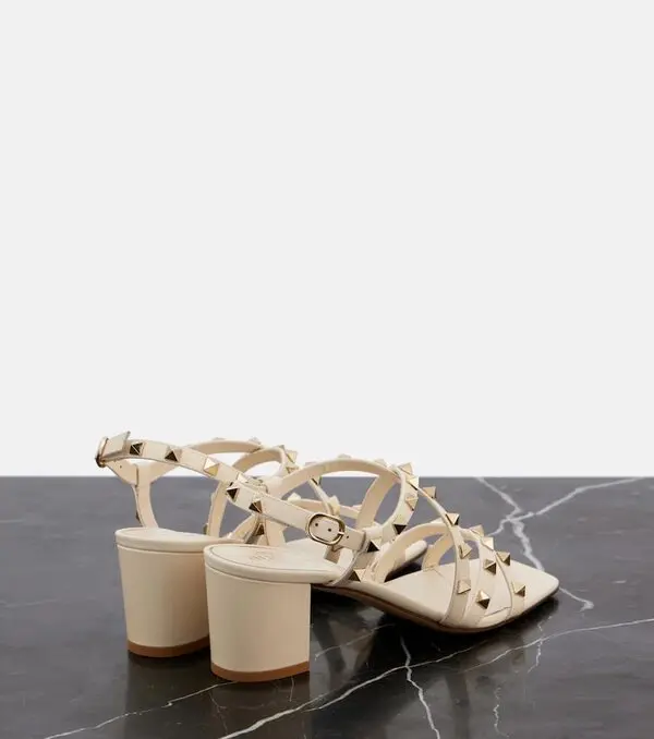 Valentino Garavani Rockstud Leather Sandals - White