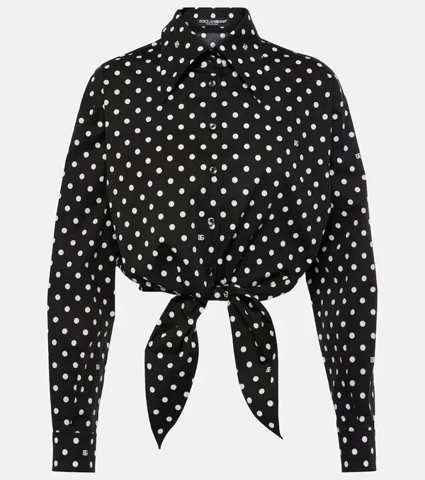 Dolce & Gabbana Cropped Cotton-blend Blouse