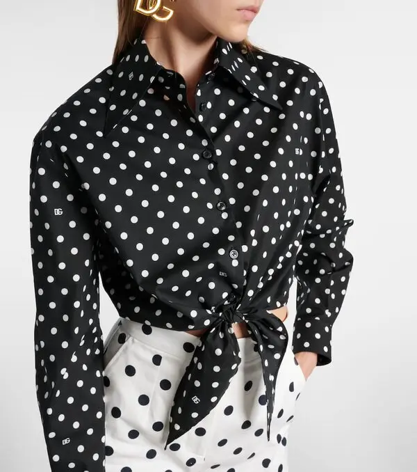 Dolce & Gabbana Cropped Cotton-blend Blouse