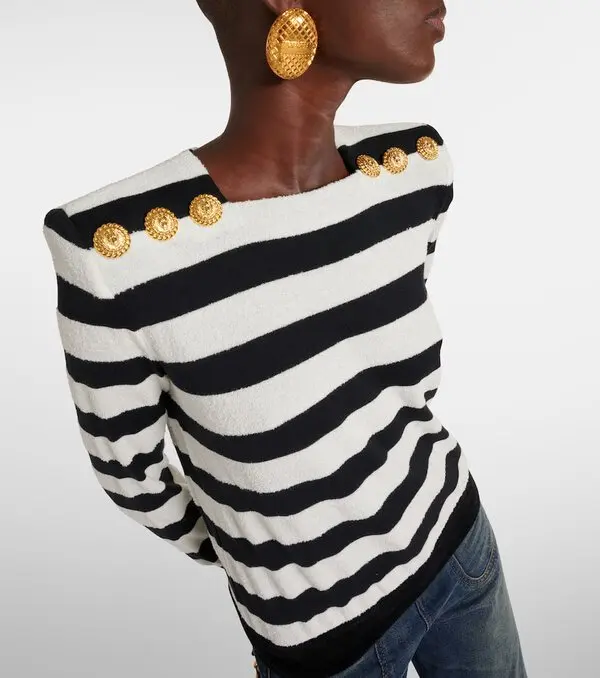 Balmain Striped Jersey Top
