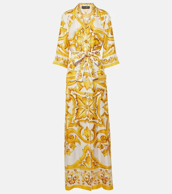 Dolce & Gabbana Majolica Print Silk Twill Maxi Dress - Multicoloured
